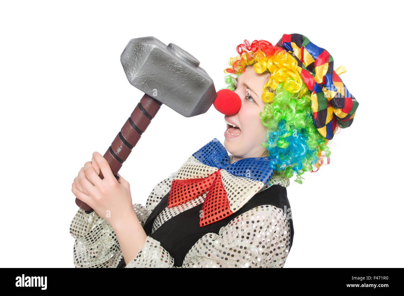 Female clown hammer isolated on hi-res stock photography and images - Alamy