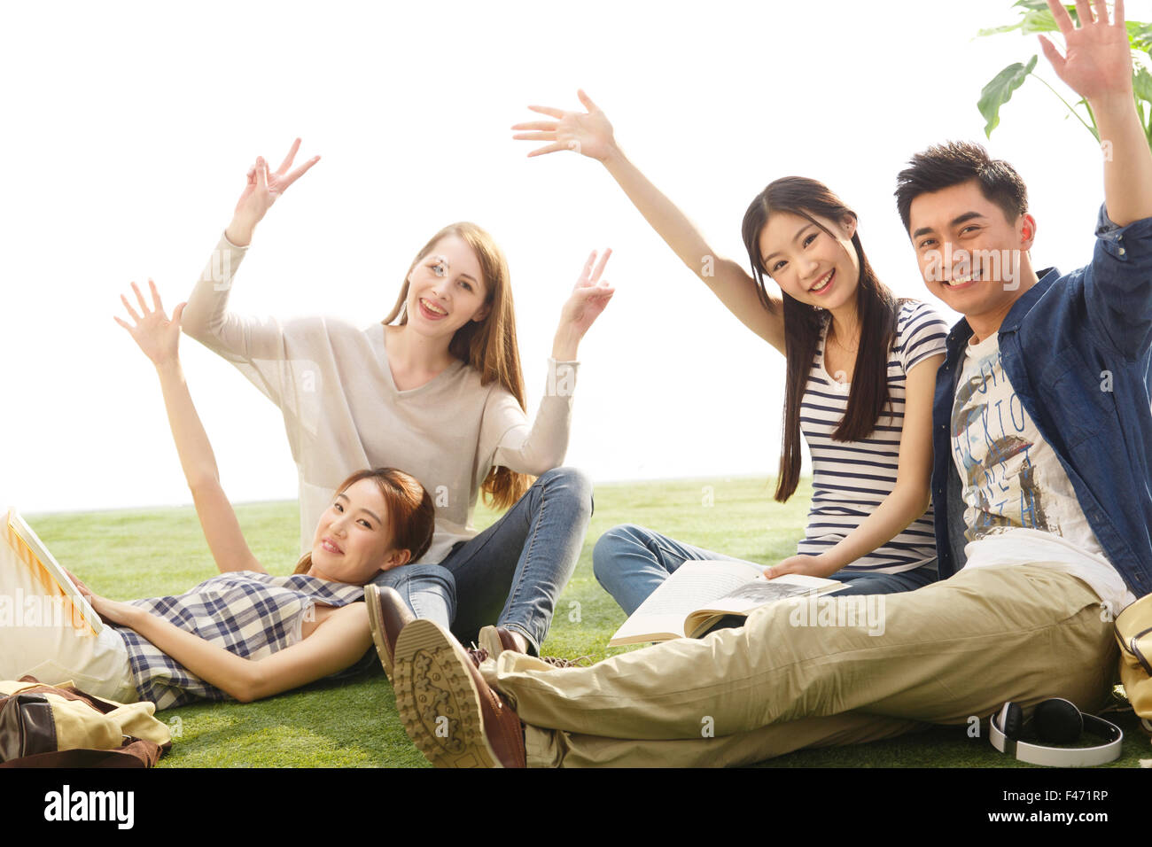 Four men legs raised hi-res stock photography and images - Alamy