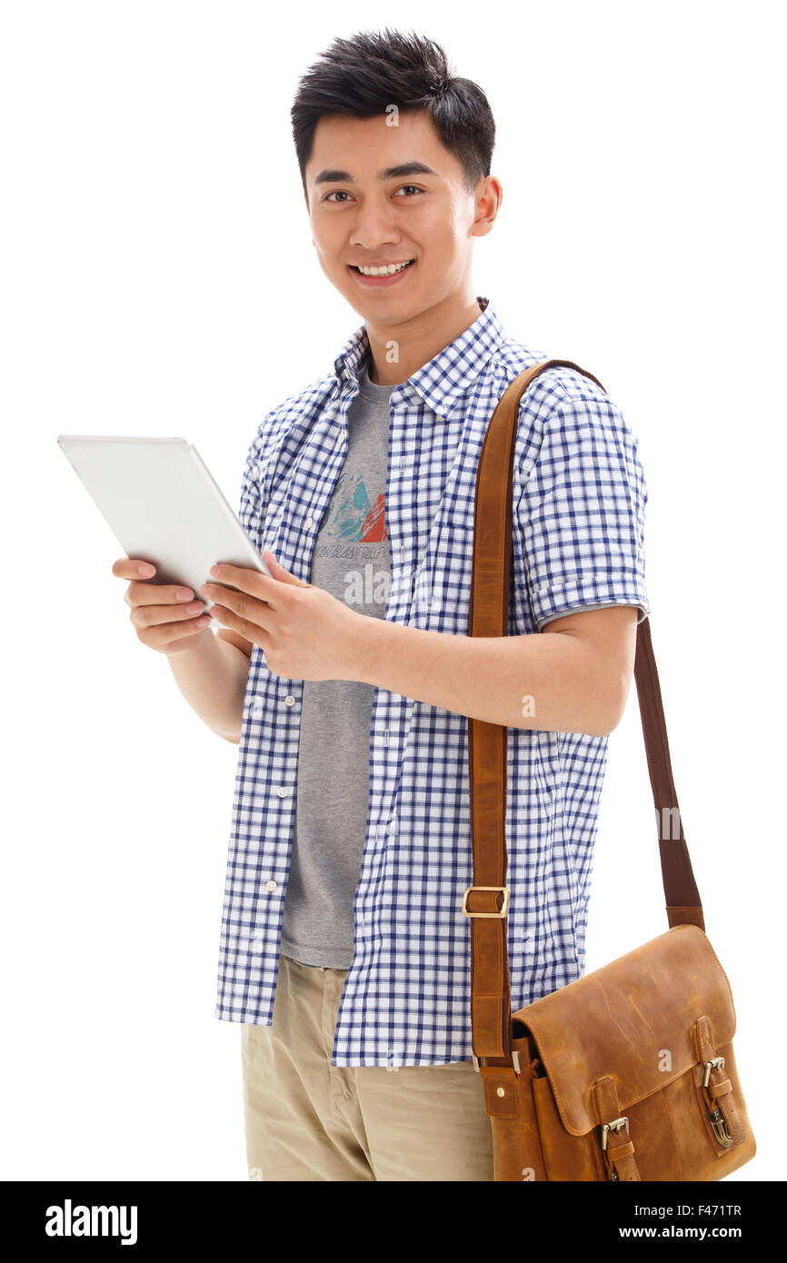 Young man with digital tablet Stock Photo - Alamy