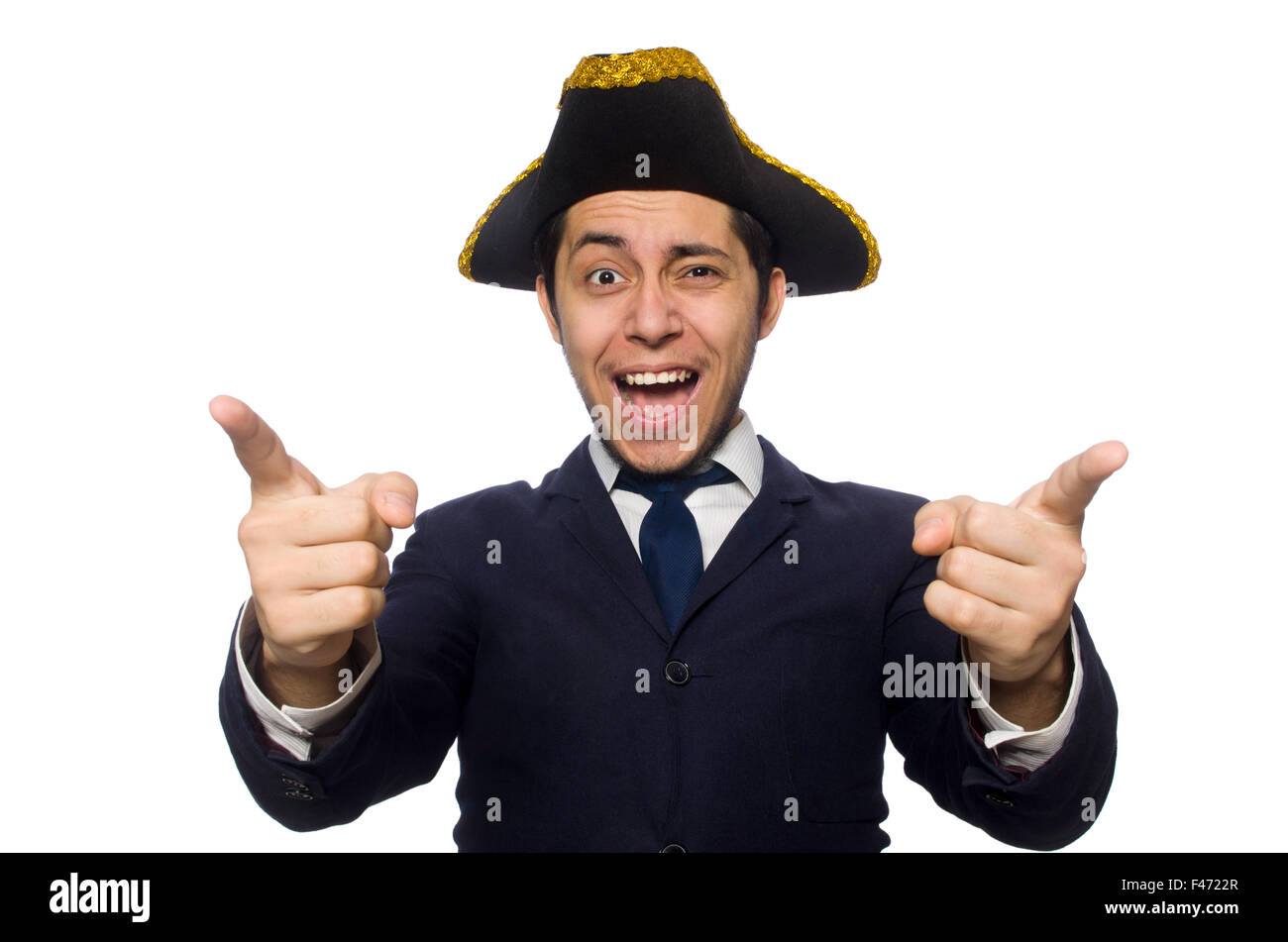 Young captain isolated on white Stock Photo - Alamy