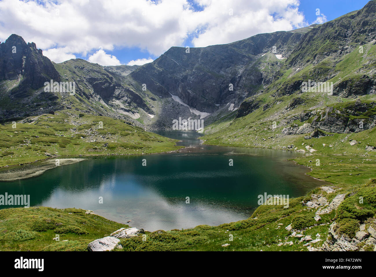 Landscape, lake, mountains, Seven Rila Lakes, Rila mountain range ...