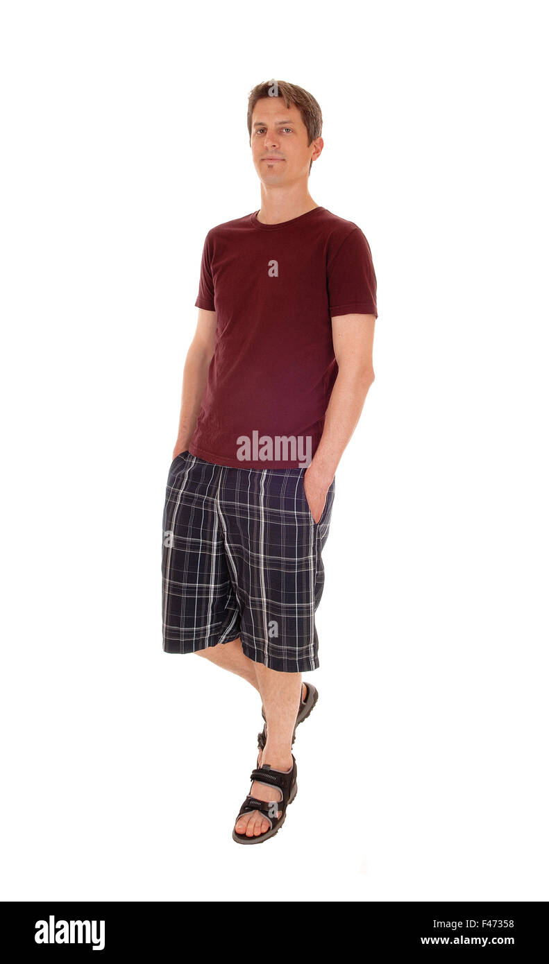 Man in shorts standing Stock Photo - Alamy