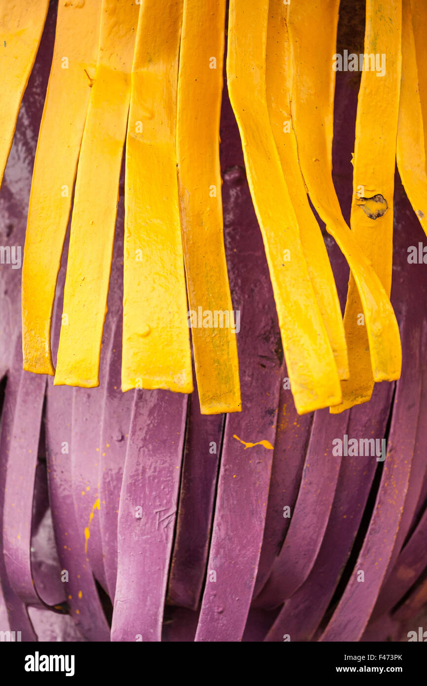Painted yellow and purple metal bars Stock Photo - Alamy