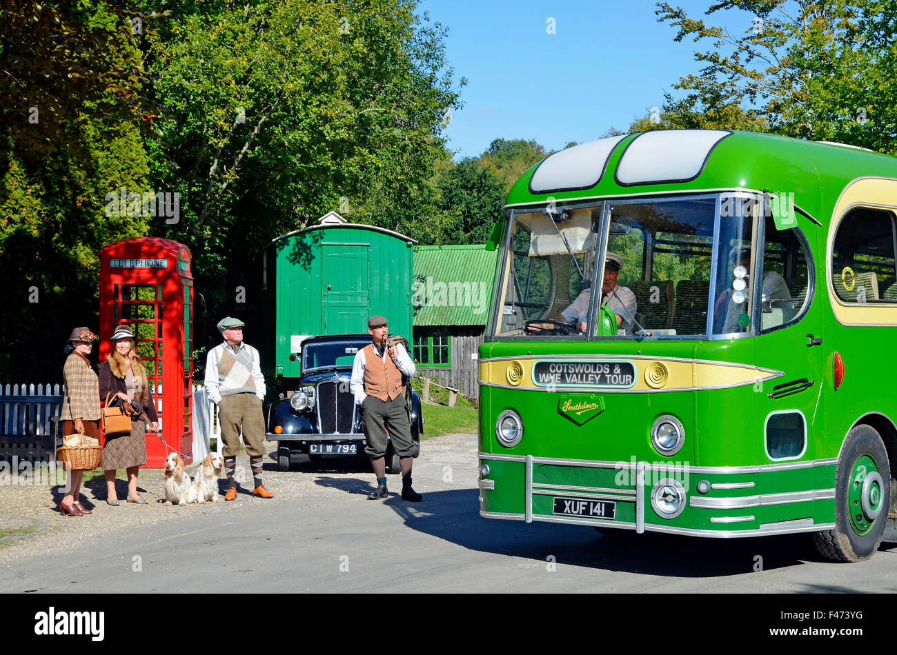 Southdown Motor Services buses with period re-enactors (late 1940's ...