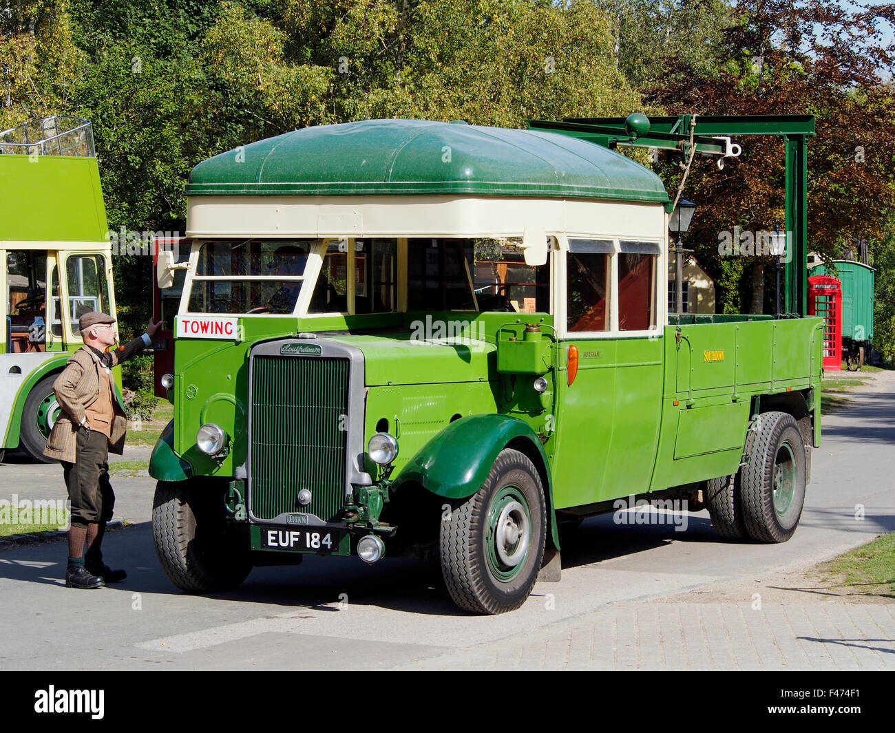 Southdown Motor Services buses with period re-enactors (late 1940's ...