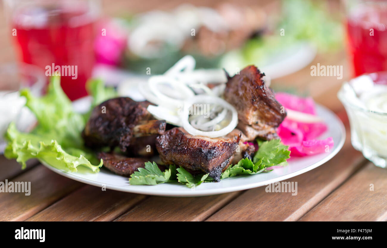 White plate grilled pork hi-res stock photography and images - Alamy