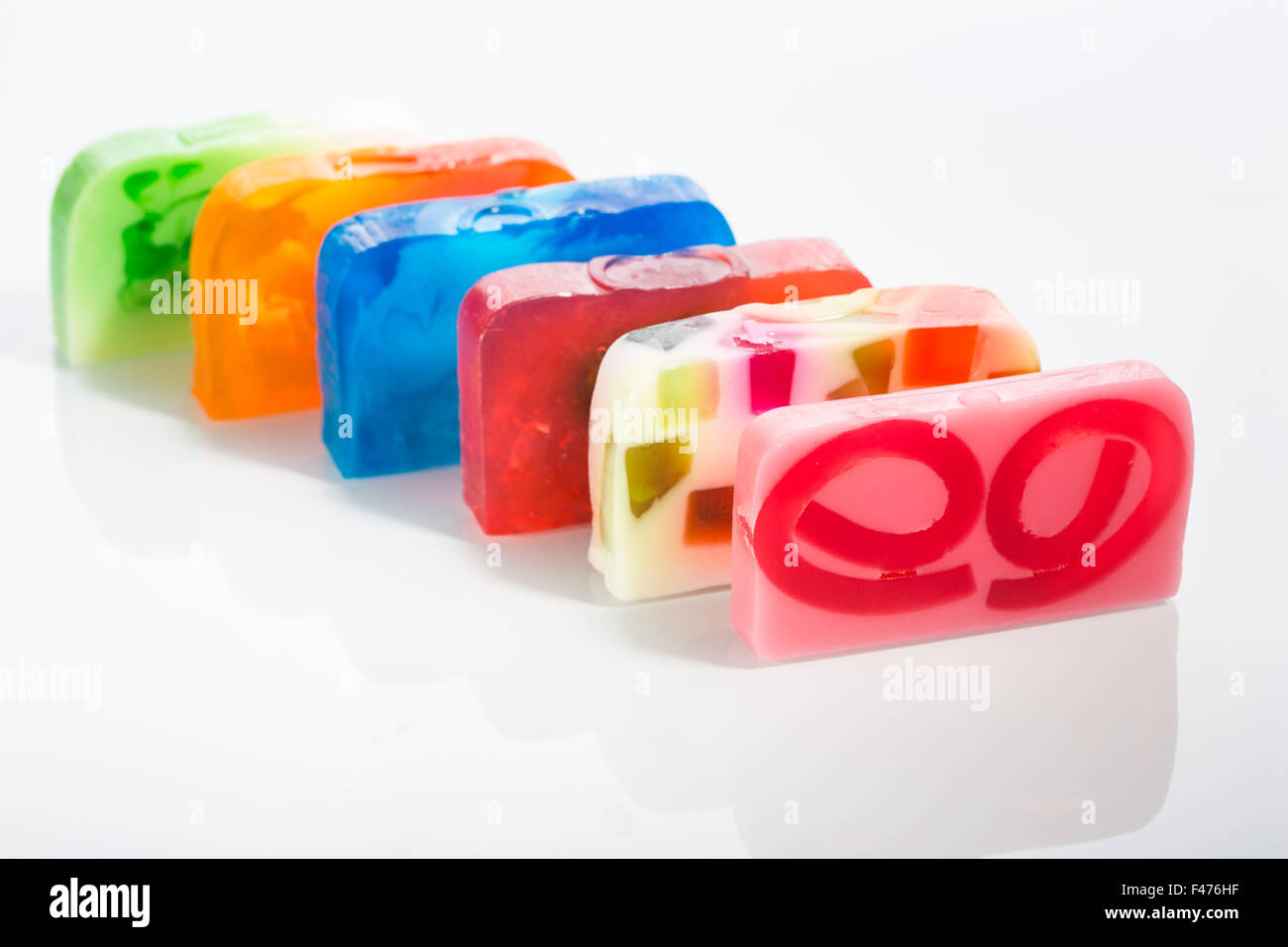 Beautiful set of many different handmade soap Stock Photo - Alamy