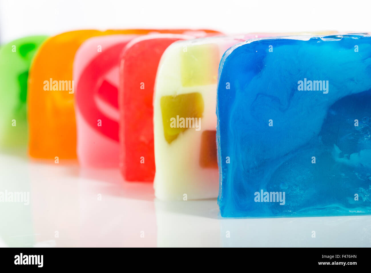 Beautiful set of many different handmade soap Stock Photo - Alamy