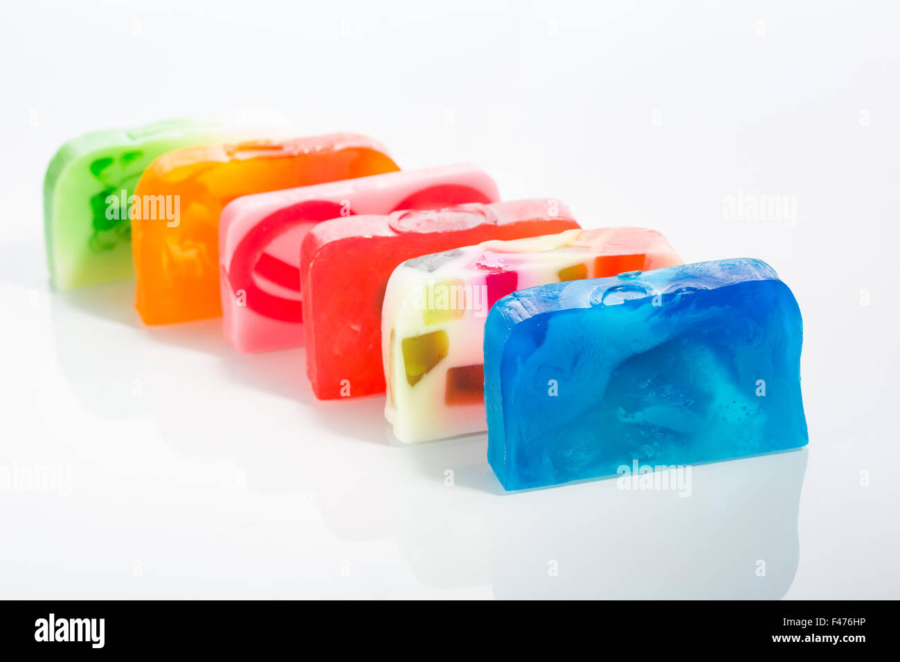 Beautiful set of many different handmade soap Stock Photo - Alamy