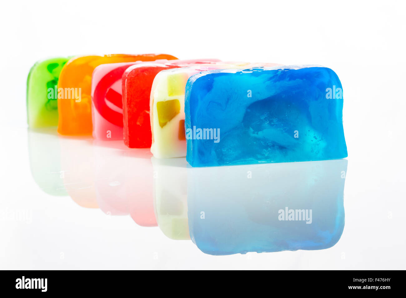 Beautiful set of many different handmade soap Stock Photo - Alamy