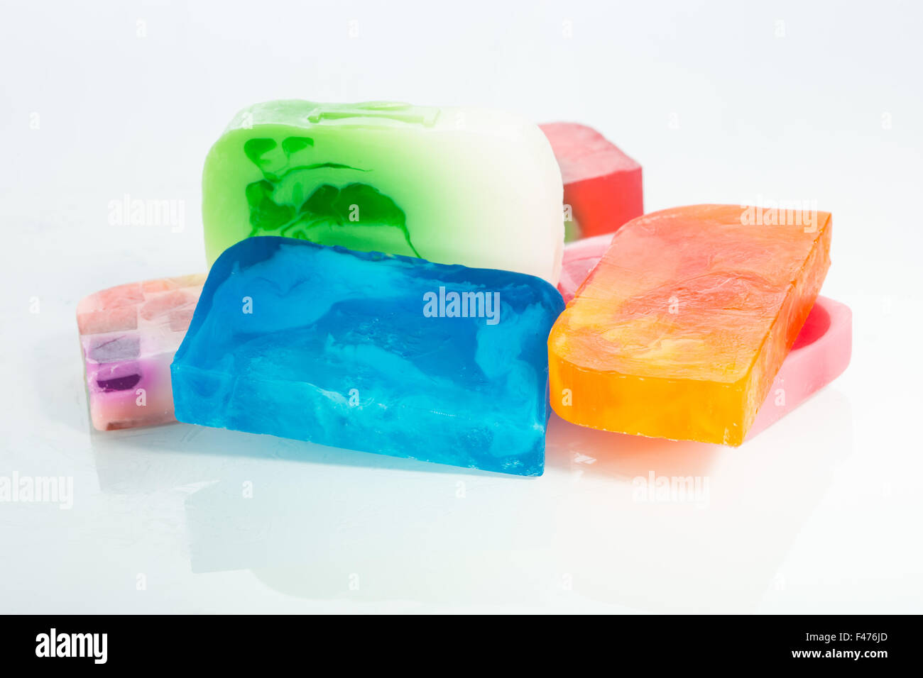 Beautiful set of many different handmade soap Stock Photo - Alamy