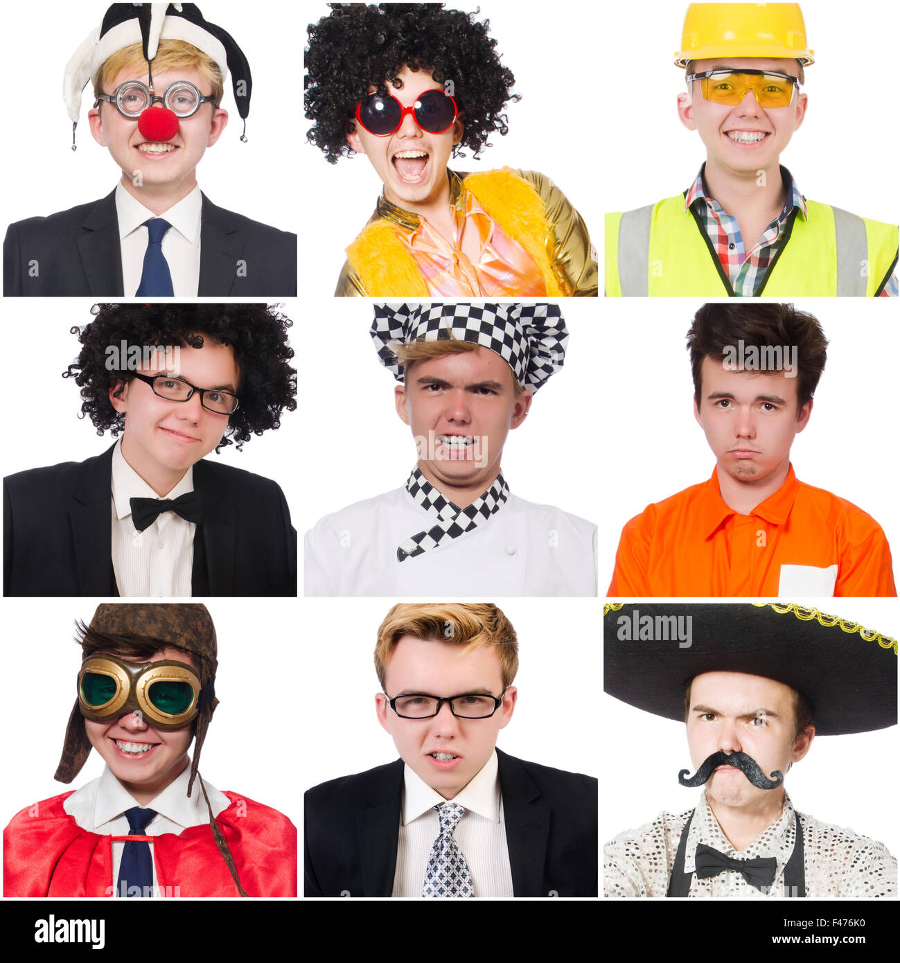 Collage of many faces from same model Stock Photo - Alamy