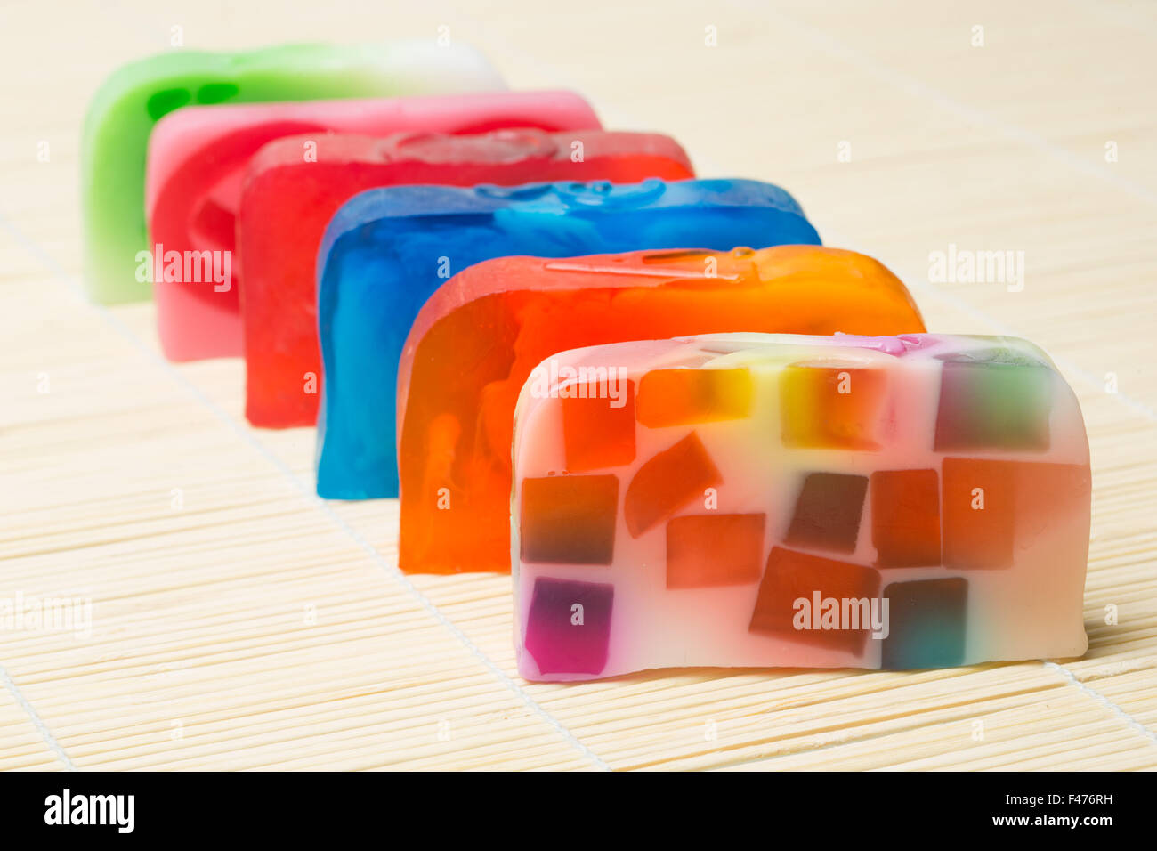 Beautiful set of many different handmade soap Stock Photo - Alamy