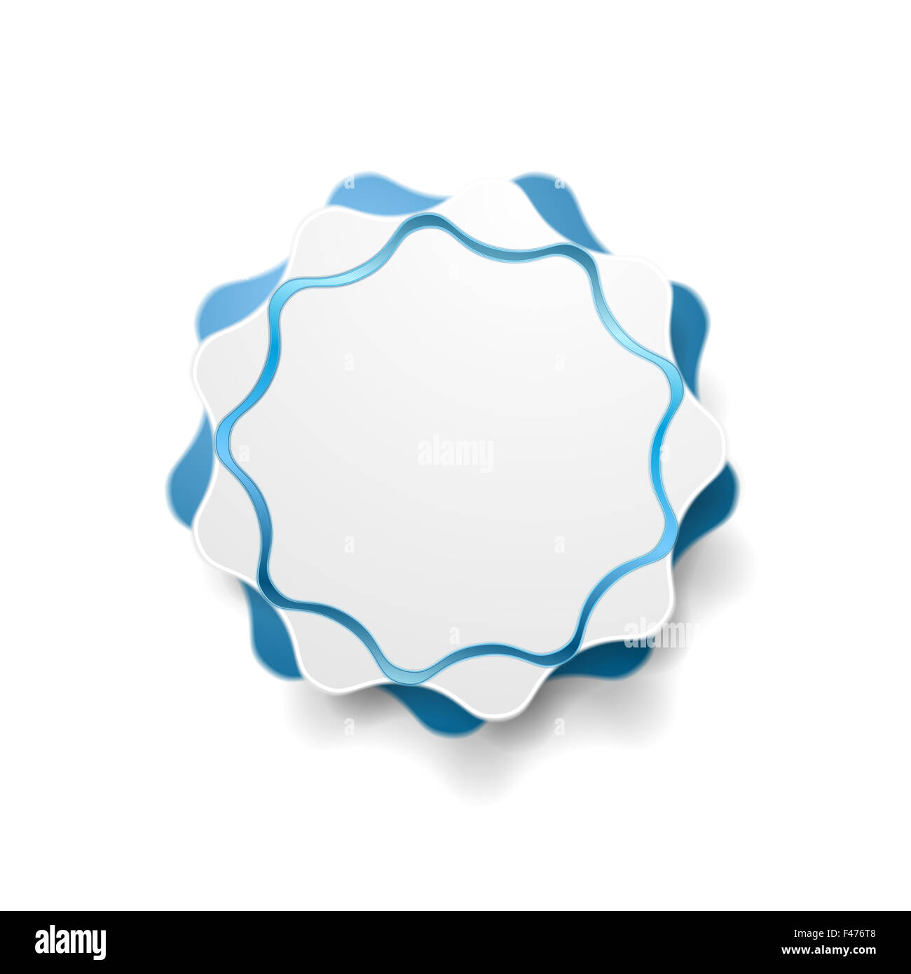 Abstract blue wavy shape vector sticker Stock Photo - Alamy