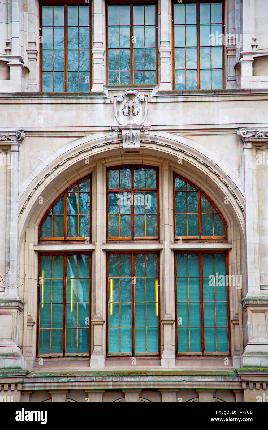 old construction in london englan europe brick wall and window Stock ...