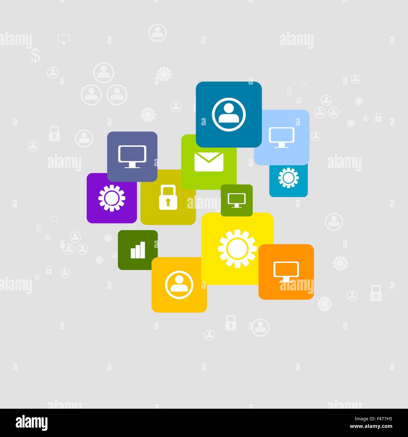 Bright social communication icons background Stock Photo - Alamy
