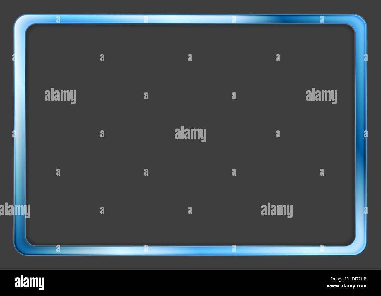 Vibrant blue neon frame on dark background Stock Photo - Alamy