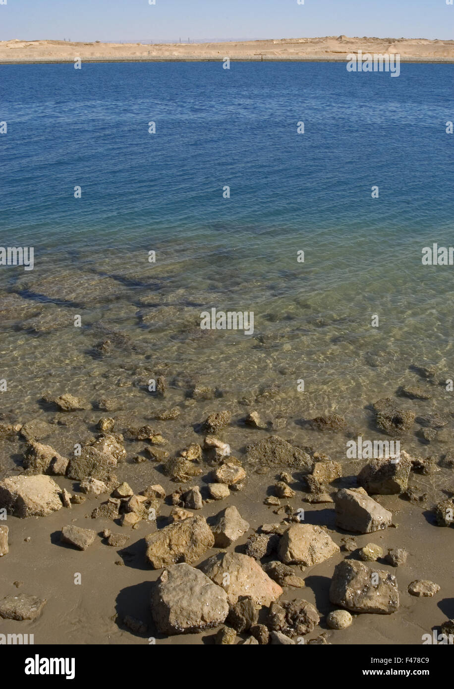 Egypt. Suez Canal. Artificial sea-level waterway that connects the ...
