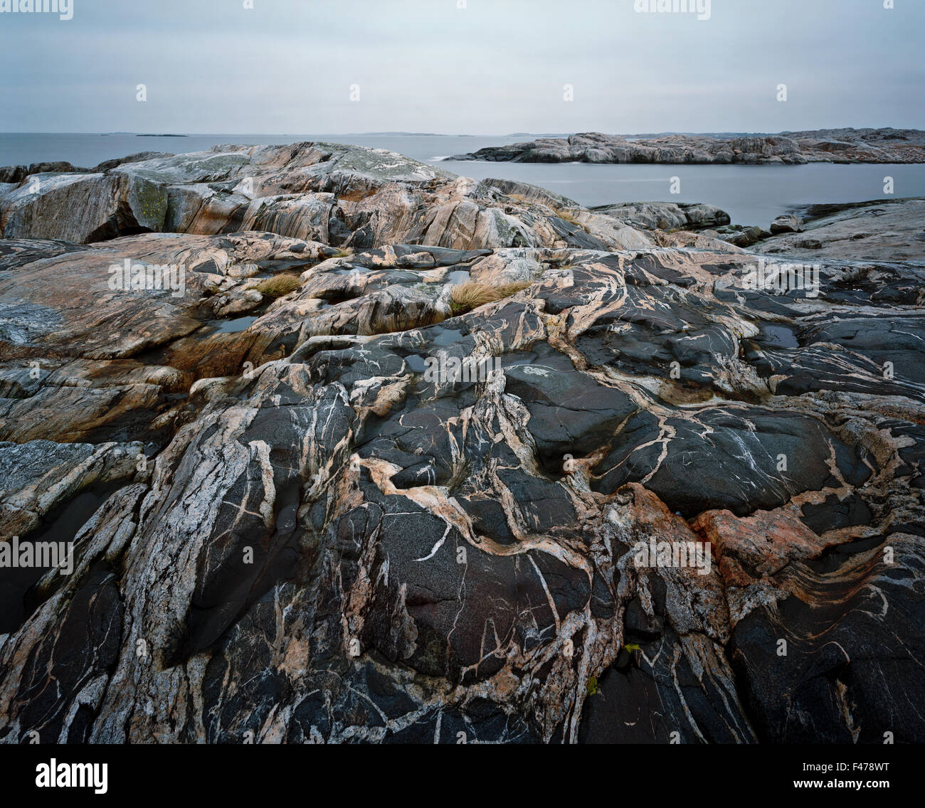Cliffs by the ocean, Bohuslan, Sweden Stock Photo - Alamy