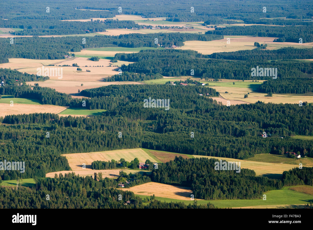 Aerial view of an agricultural landscape, Sweden Stock Photo - Alamy