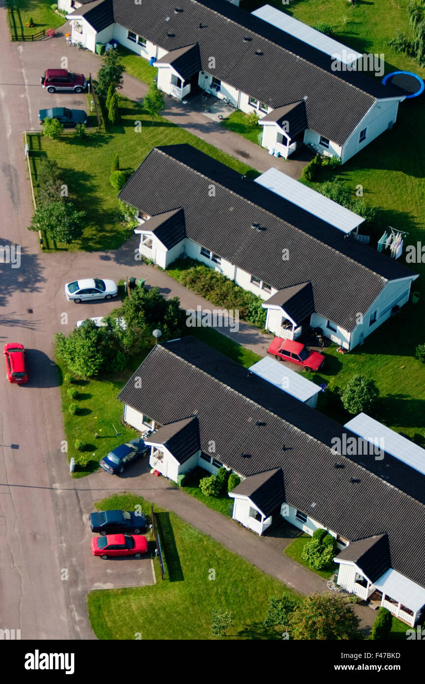 Aerial view of terrace houses, Sweden Stock Photo - Alamy