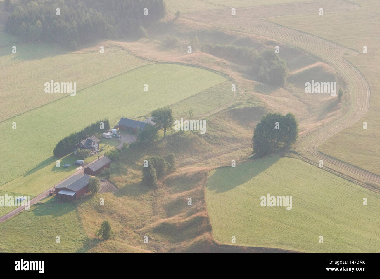 Aerial view of a farmyard, Sweden Stock Photo - Alamy