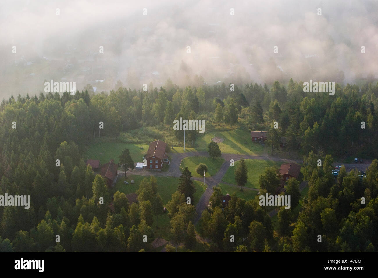 Aerial view of a farmyard, Sweden Stock Photo - Alamy