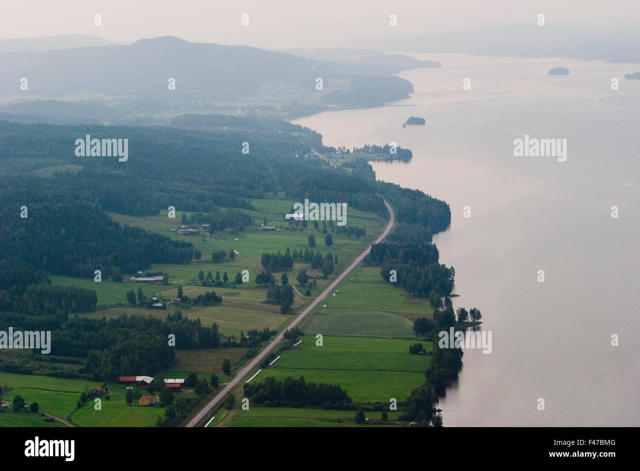 Aerial view of a landscape, Sweden Stock Photo - Alamy