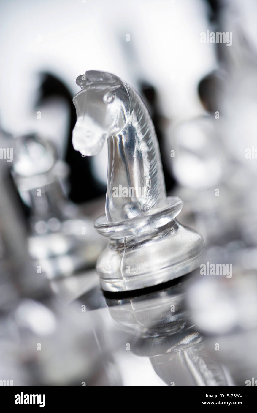 Chessman on chessboard, close-up Stock Photo - Alamy
