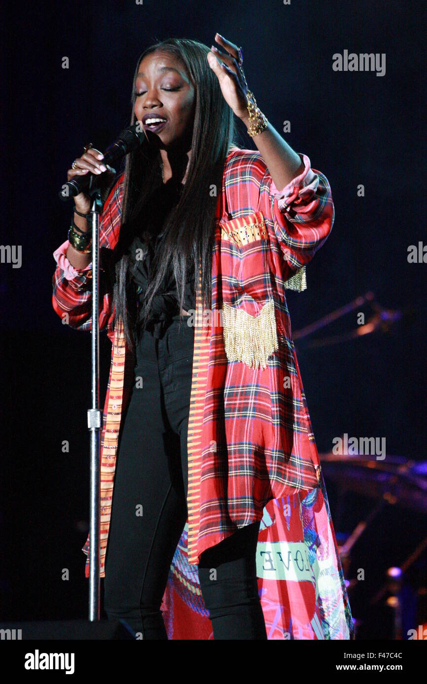 Estelle performing live at the The Dell Music Center Featuring: Estelle ...