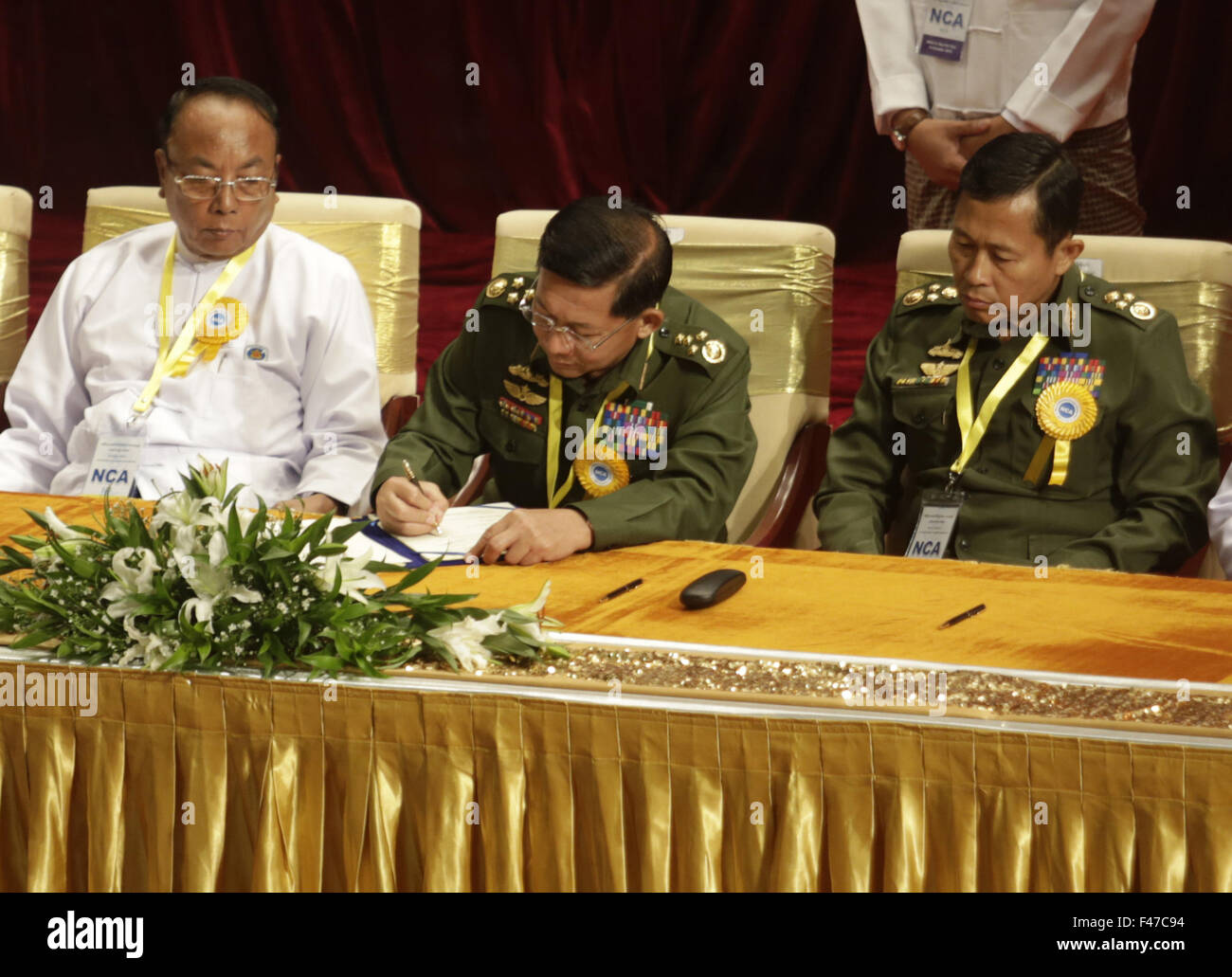 Nay Pyi Taw, Myanmar. 15th Oct, 2015. Commander-in-Chief of Myanmar's ...