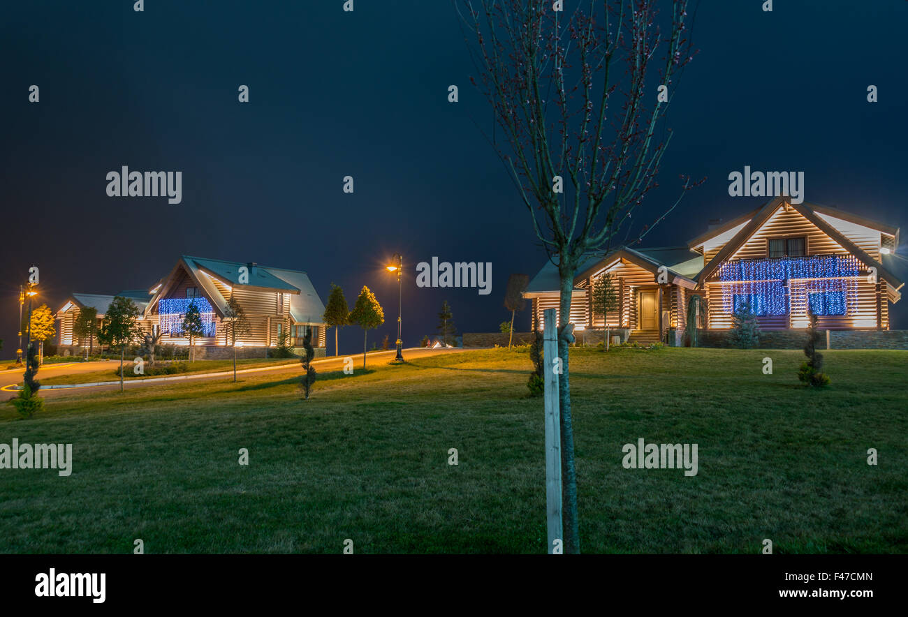Nice modern house during evening hours Stock Photo - Alamy