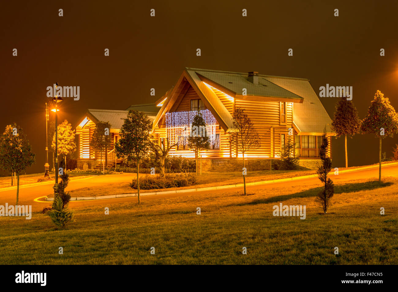 Nice modern house during evening hours Stock Photo - Alamy