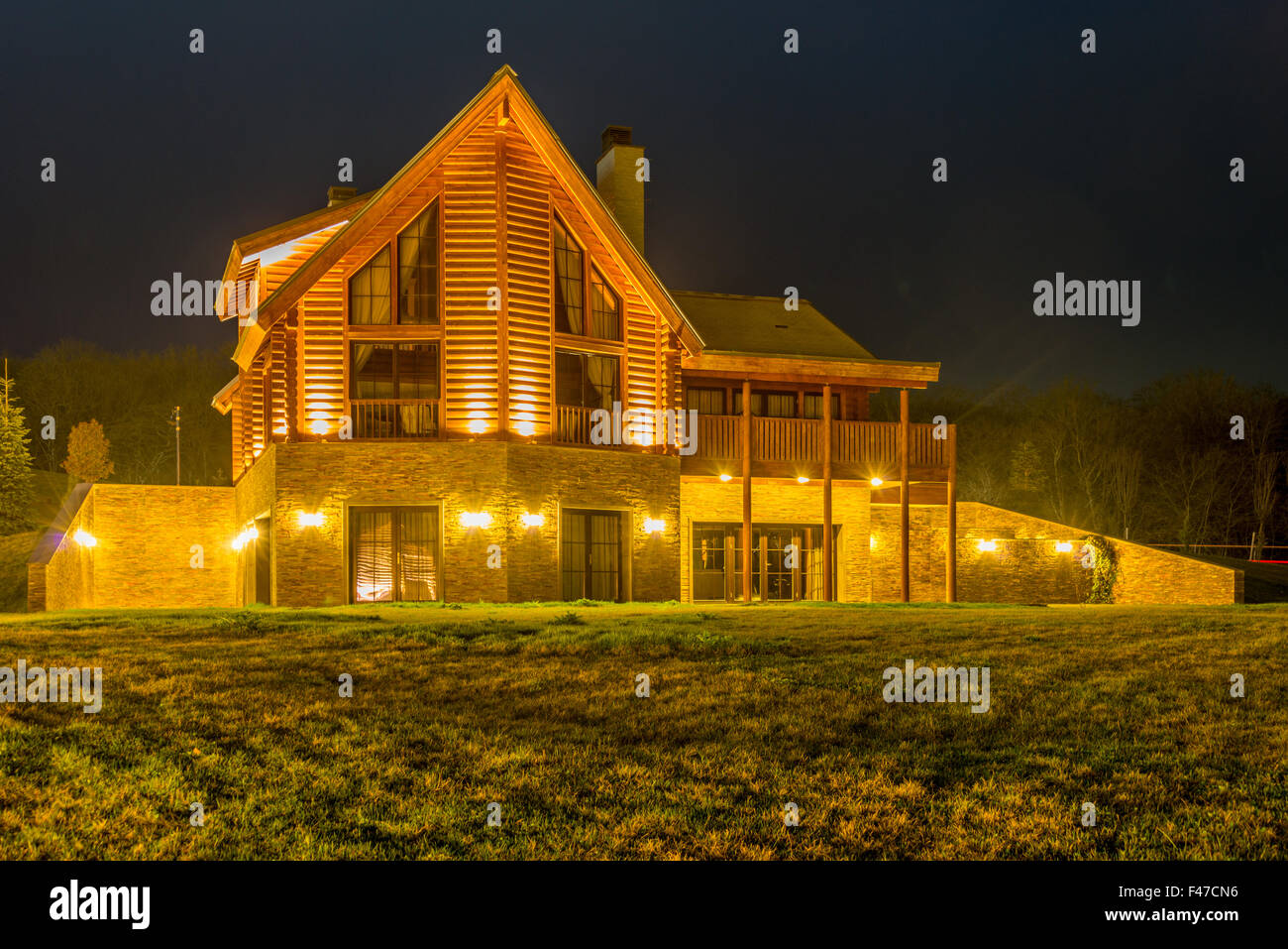 Nice modern house during evening hours Stock Photo - Alamy