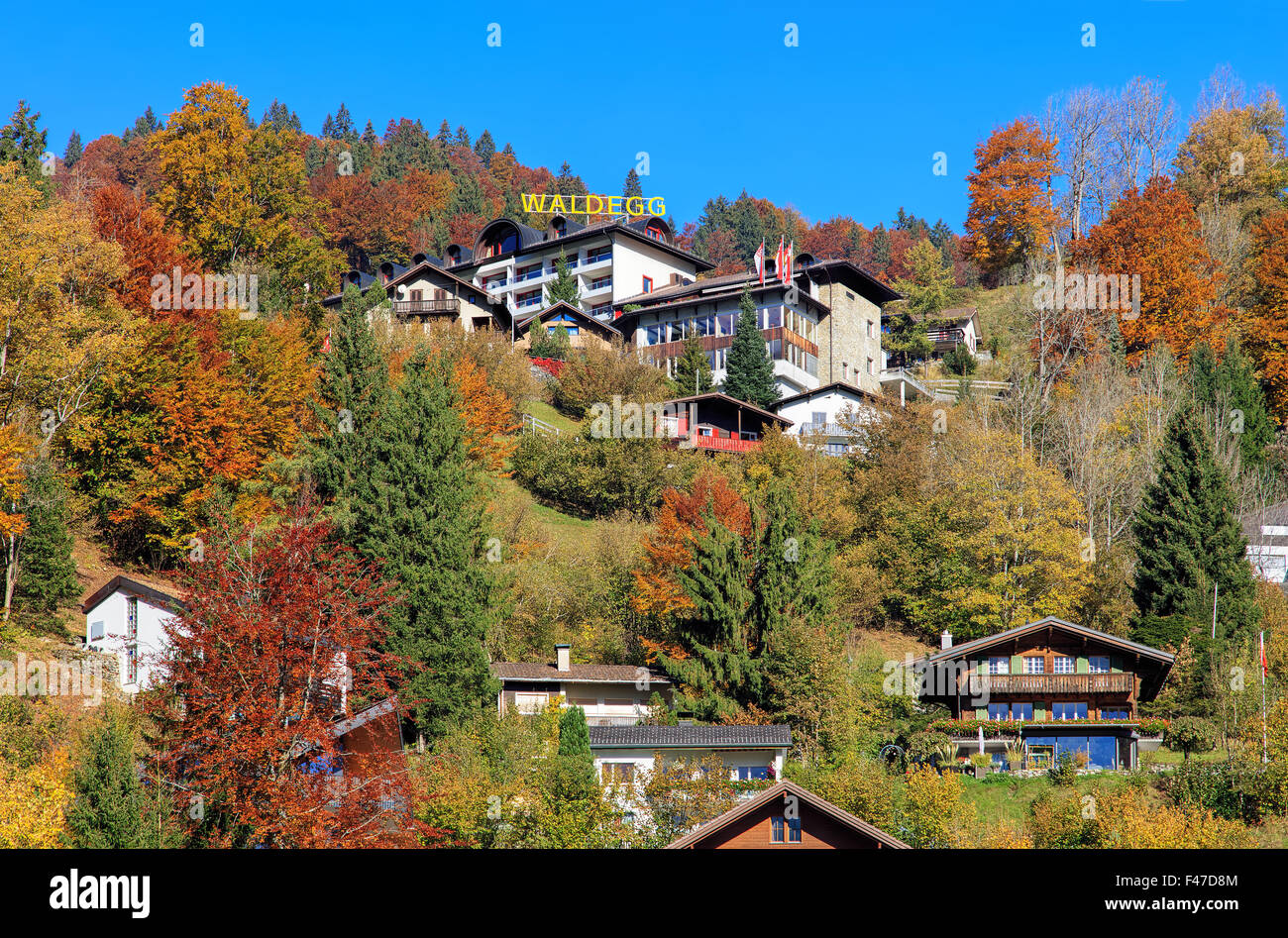 Engelberg, Switzerland - 12 October, 2015: view on the hotel Waldegg ...