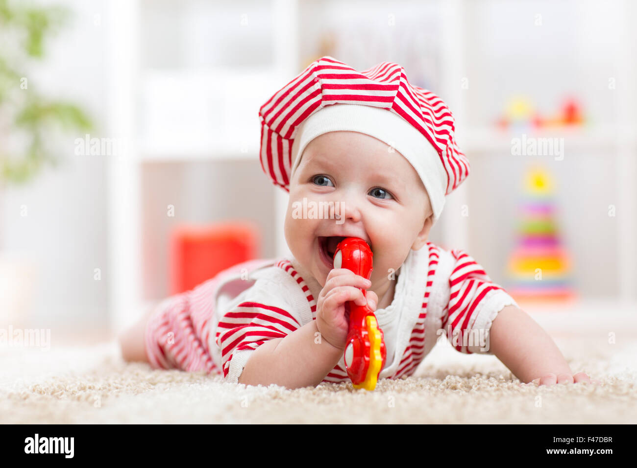 Cute baby with hat hi-res stock photography and images - Alamy
