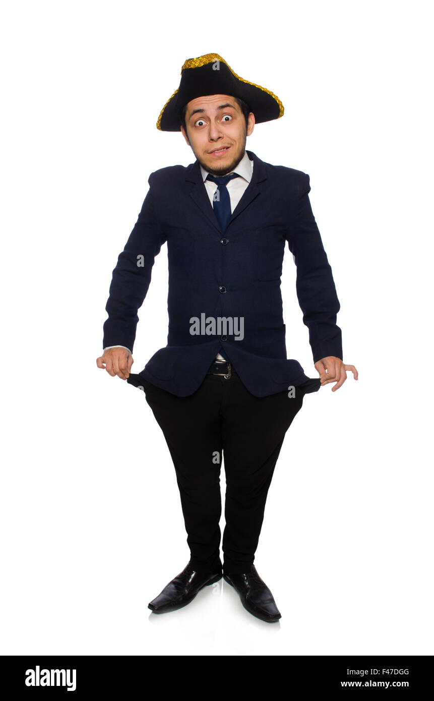 Young captain isolated on white Stock Photo - Alamy