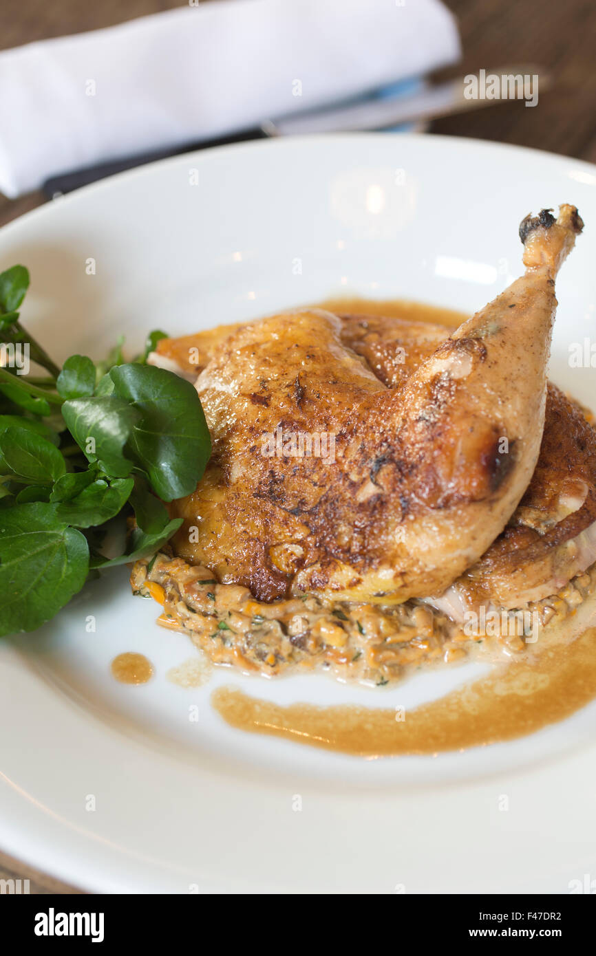 Roast pheasant, prepared by Peter Weedon, chef at Newman Street Tavern ...