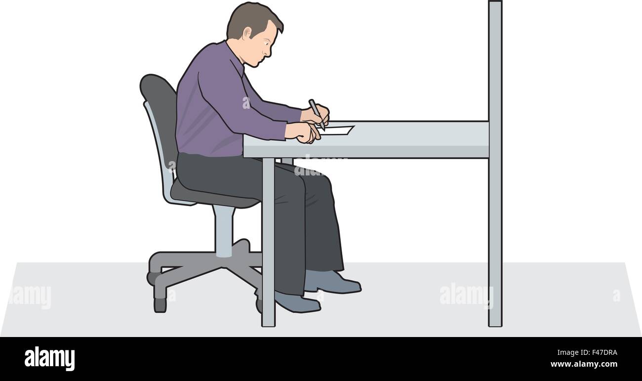 A vector image of a man writing at a desk Stock Vector Image & Art - Alamy