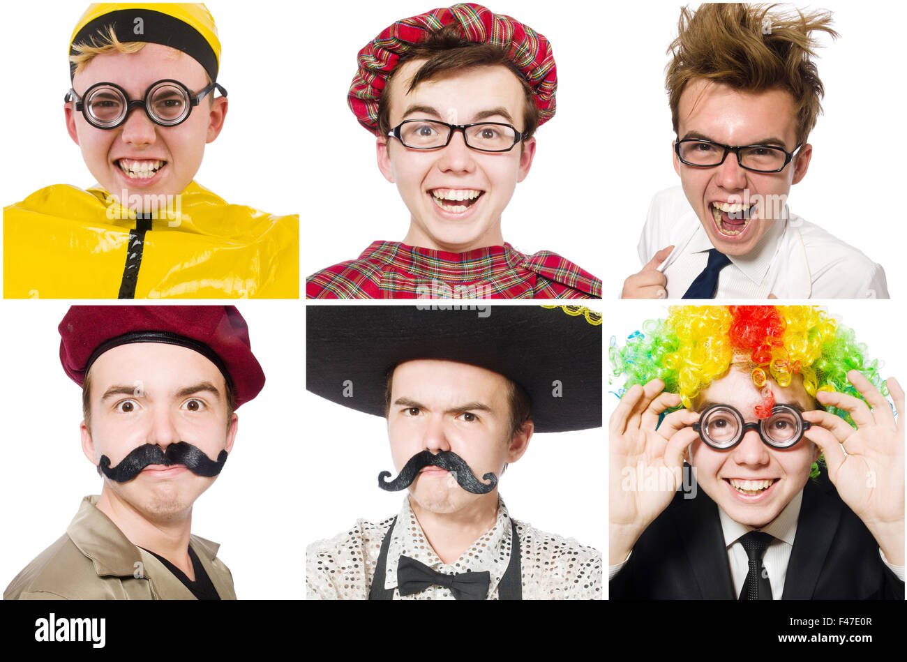 Collage of many faces from same model Stock Photo - Alamy