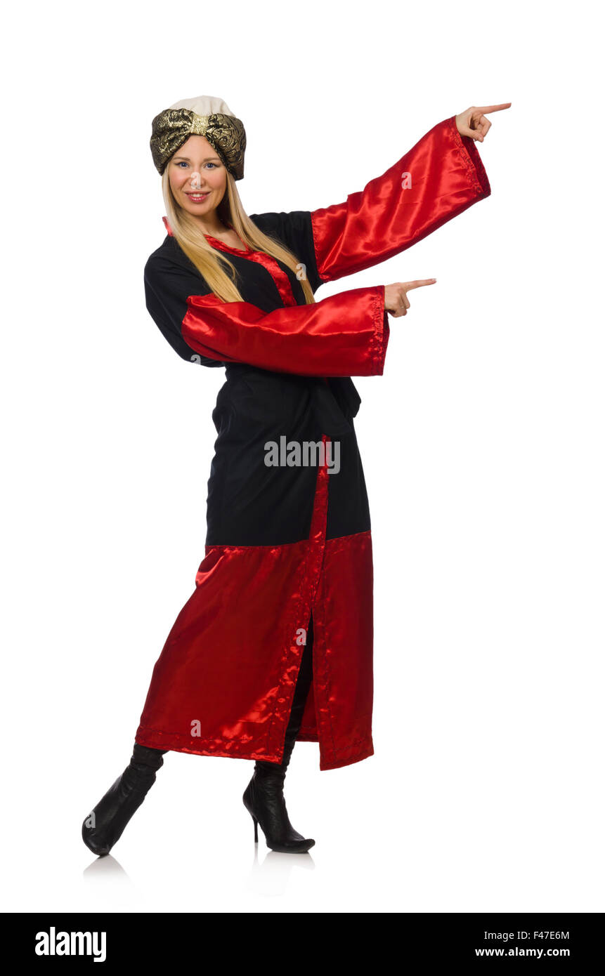 Female magician isolated on white Stock Photo - Alamy