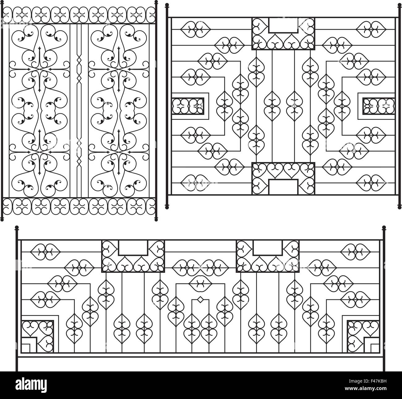 Wrought Iron Grill, Gate, Door, Fence, Window, Railing Design Vector ...