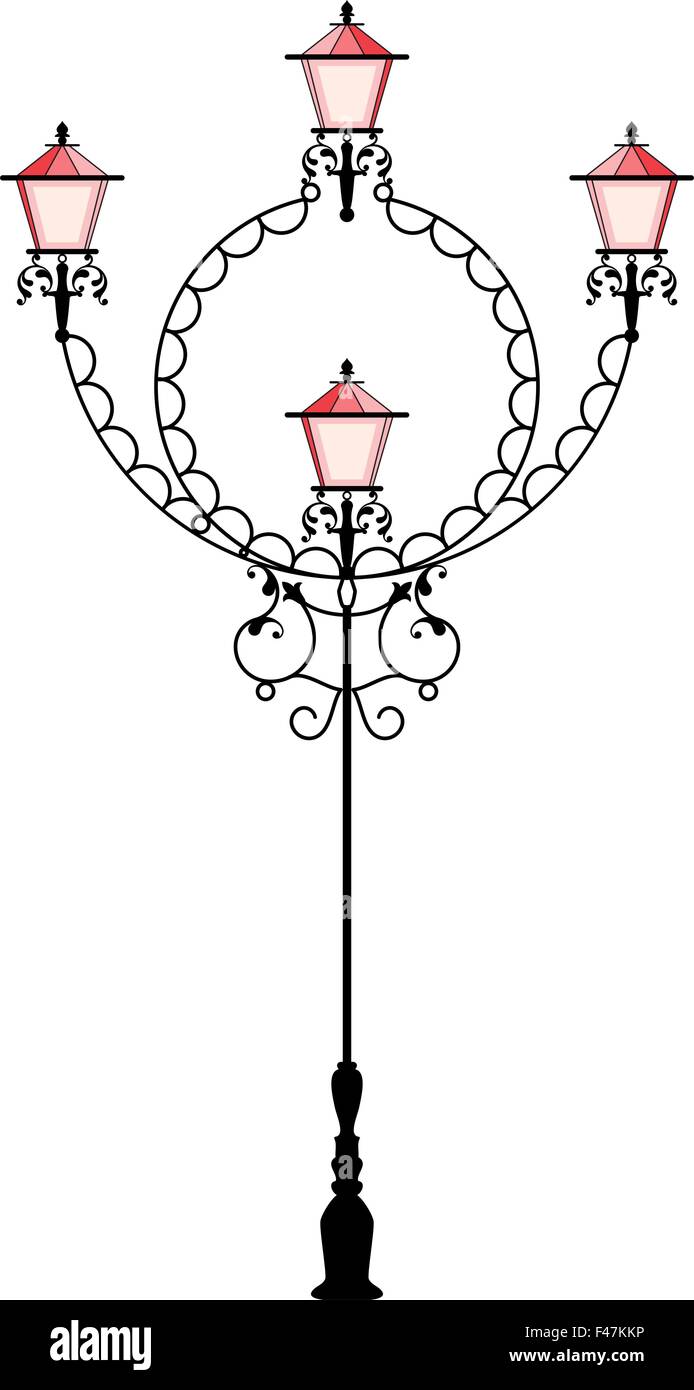 Wrought Iron Street Lamp Post Vector Art Stock Vector Image & Art - Alamy