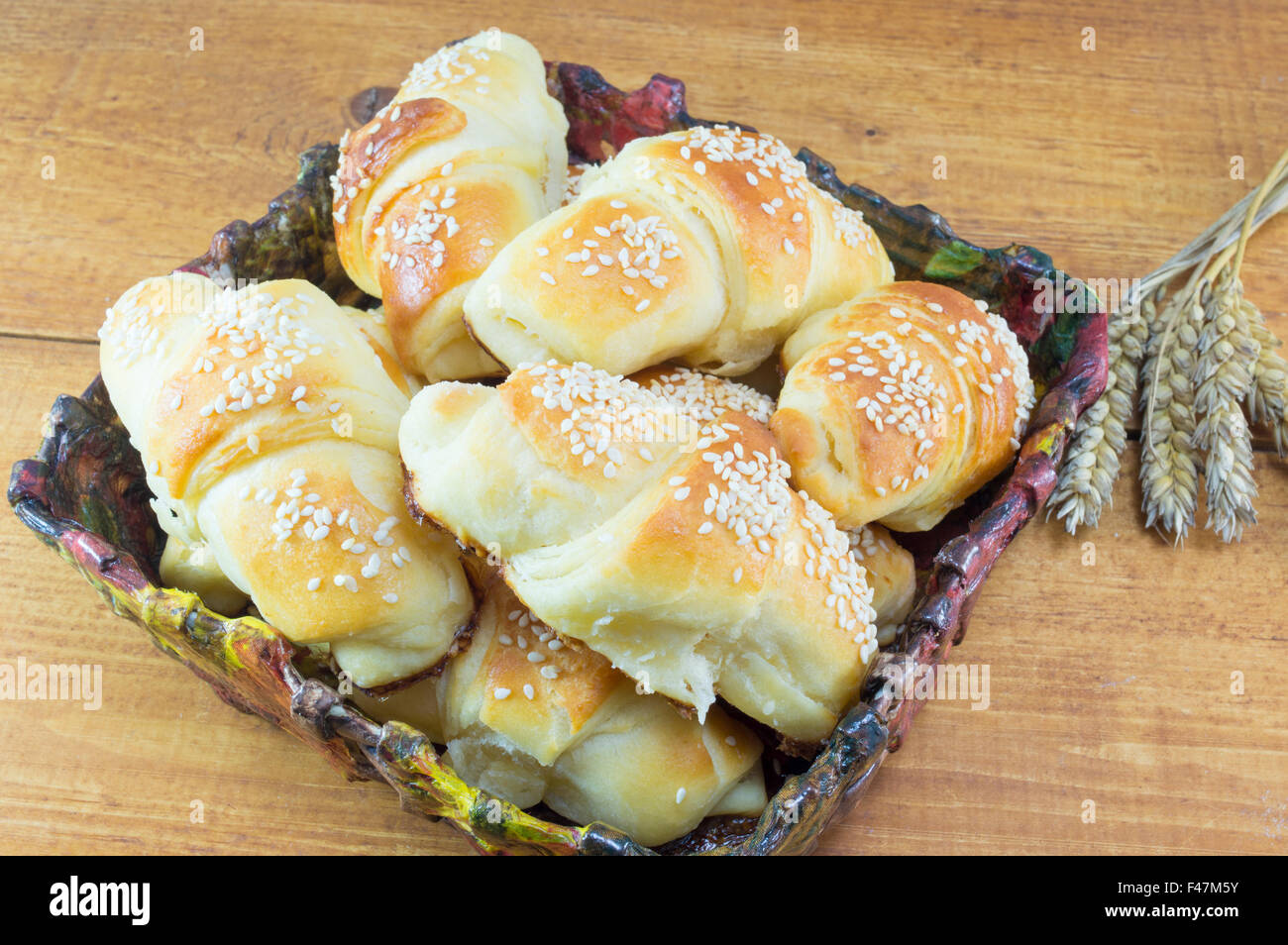 Homemade pastry with sesame served on the white plate Stock Photo - Alamy