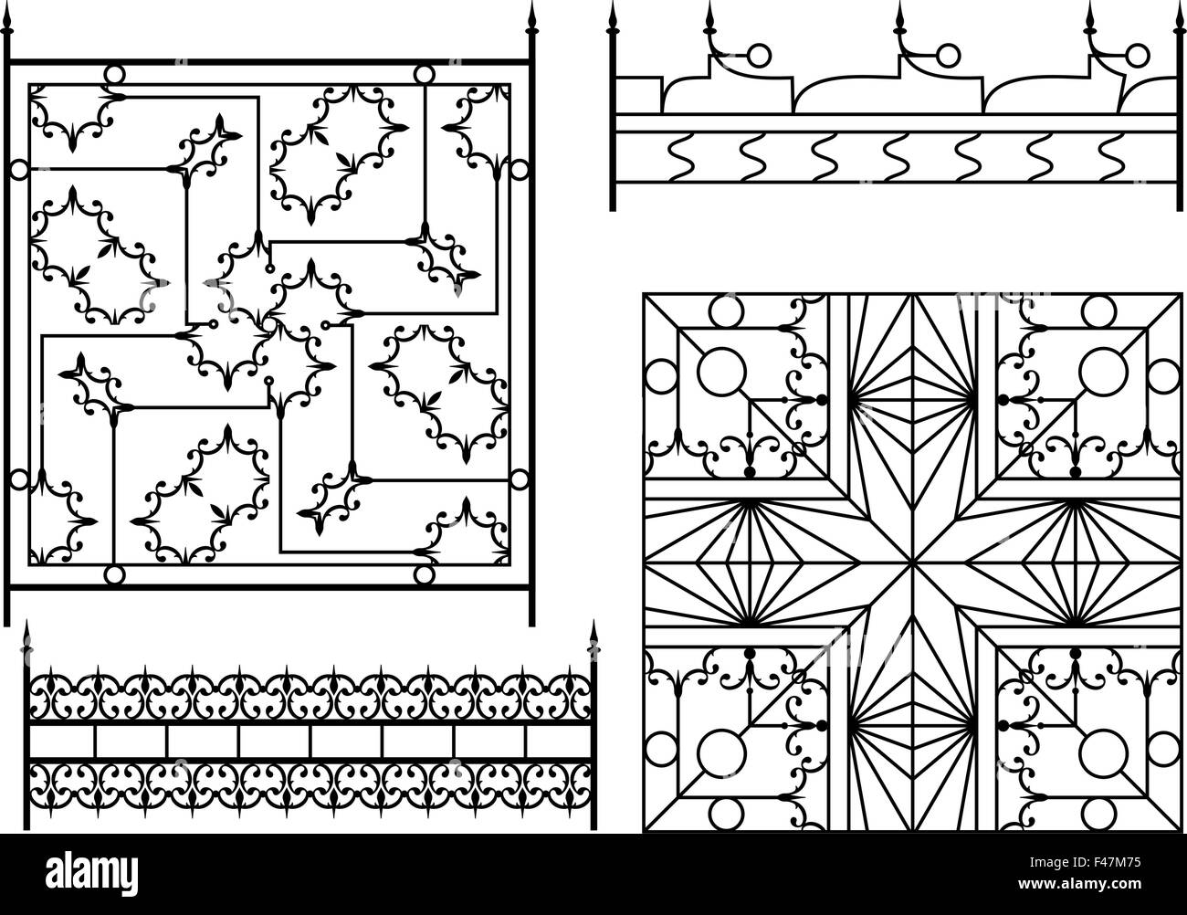Wrought cast iron railing Stock Vector Images - Alamy