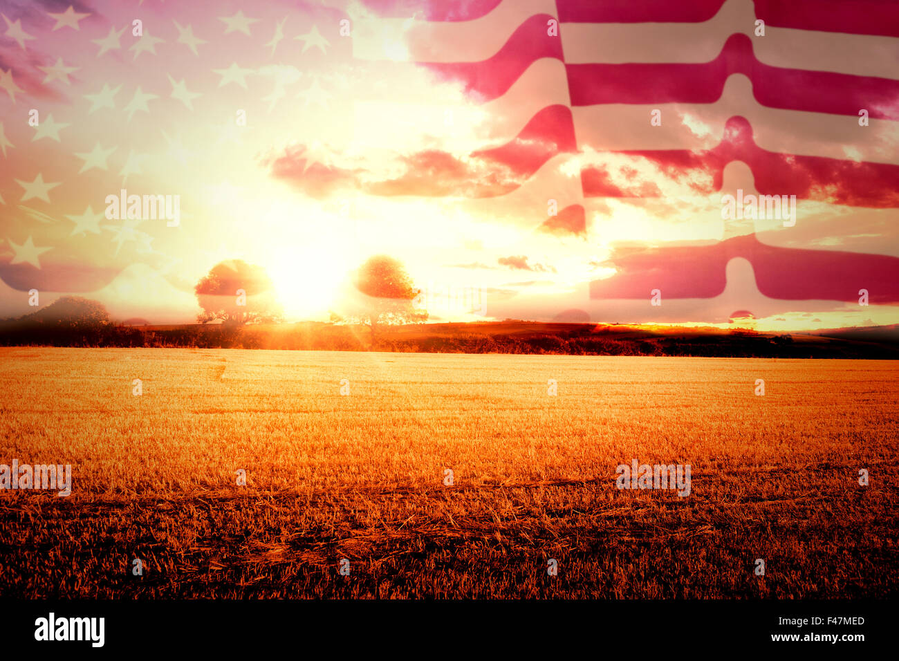 Composite image of rippled us flag Stock Photo - Alamy
