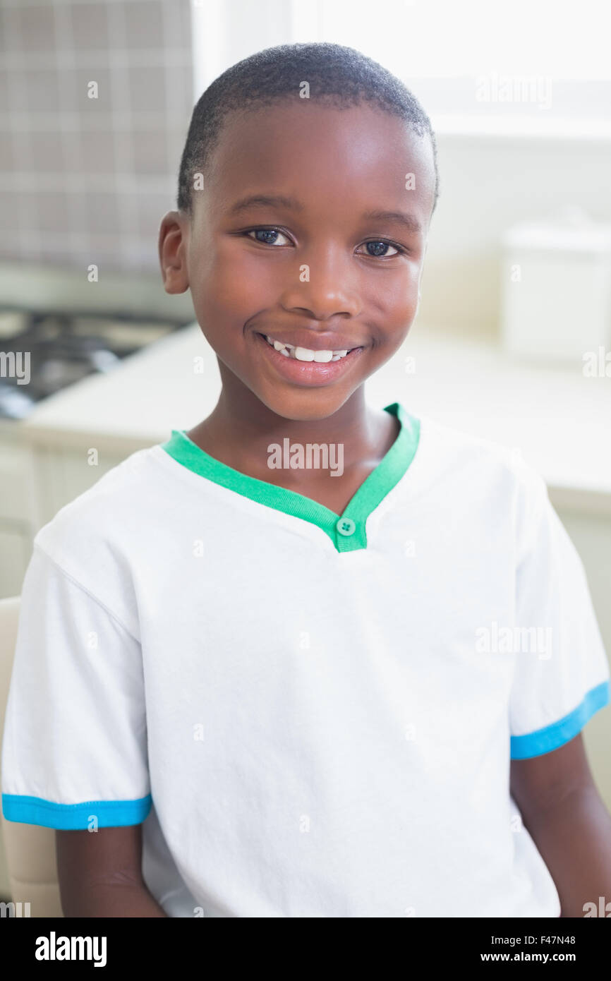 Happy boy smiling at camera Stock Photo - Alamy