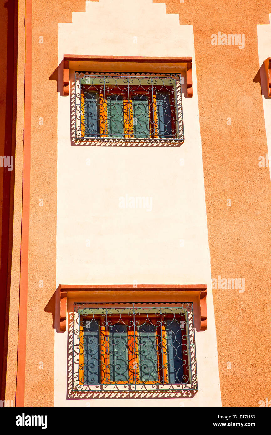 window in morocco africa and old construction wal brick historical ...