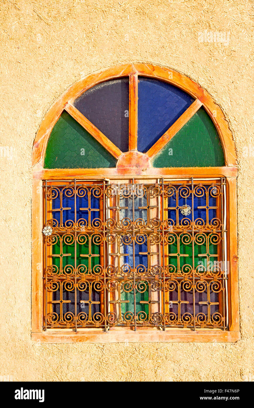 window in morocco africa and old construction wal brick historical ...