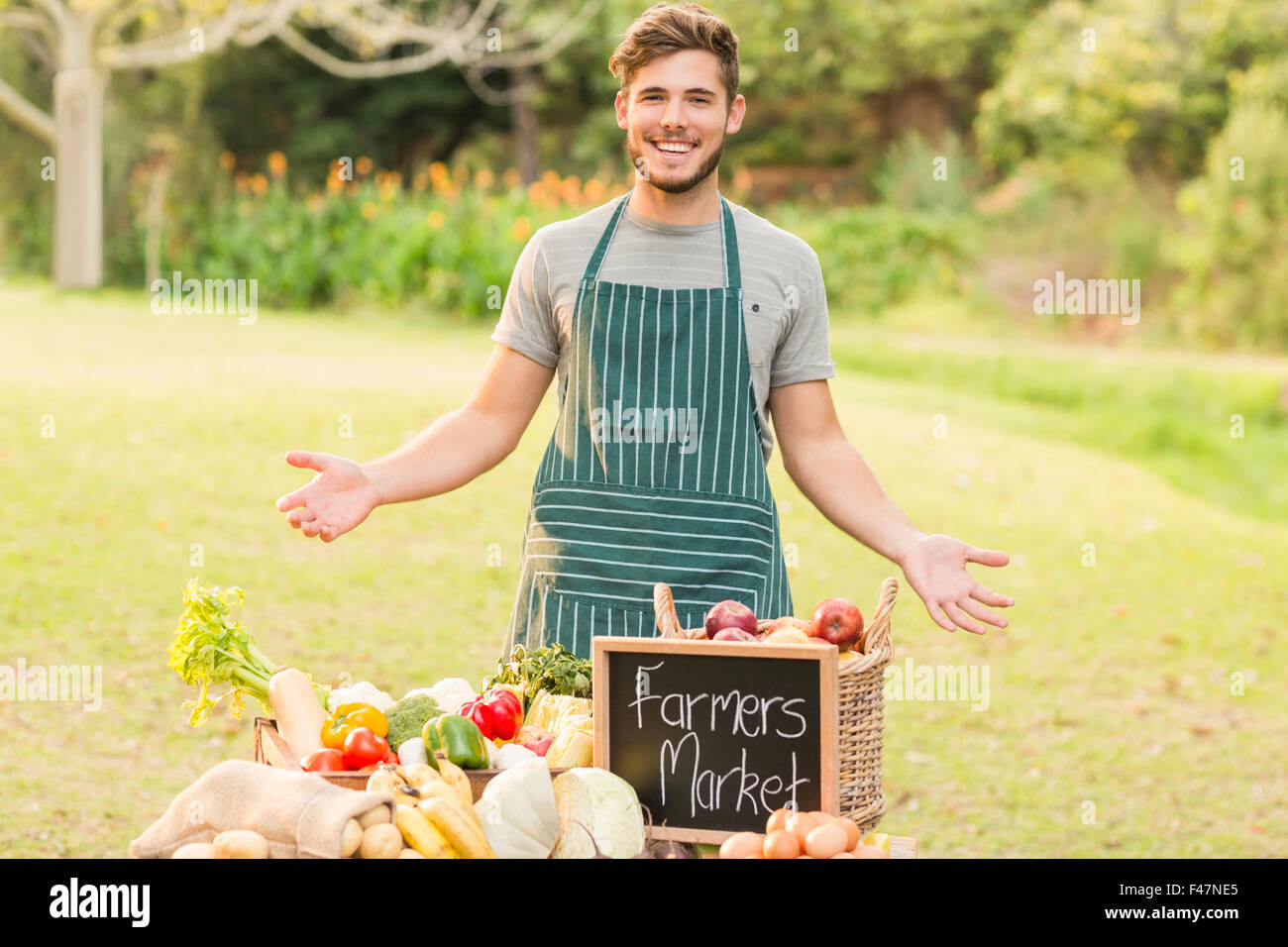 Handsome farmer standing stall hi-res stock photography and images - Alamy
